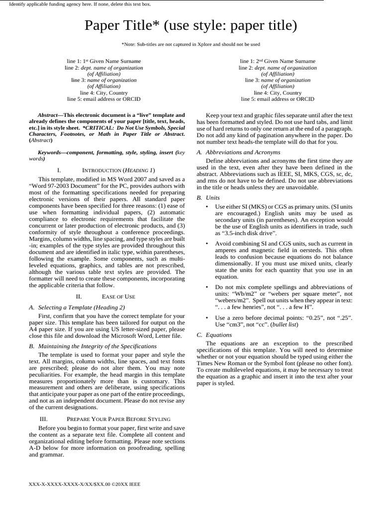 Conference Template A4 | PDF