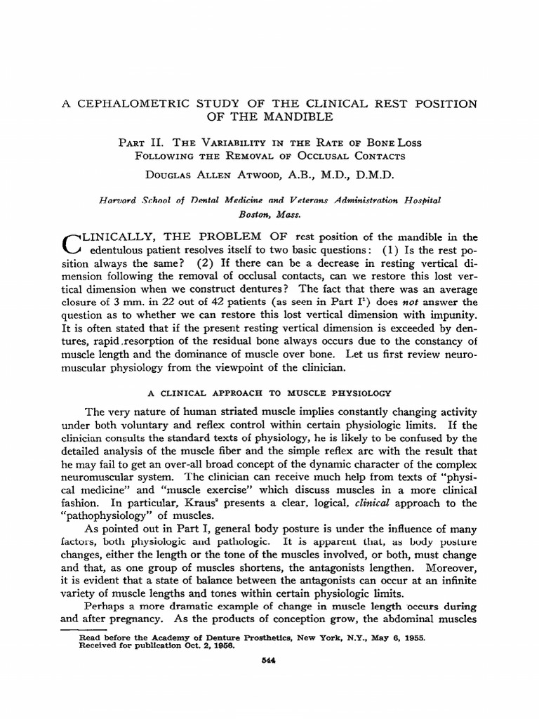 Atwood1957-Cephalometric Study Part 2 | PDF