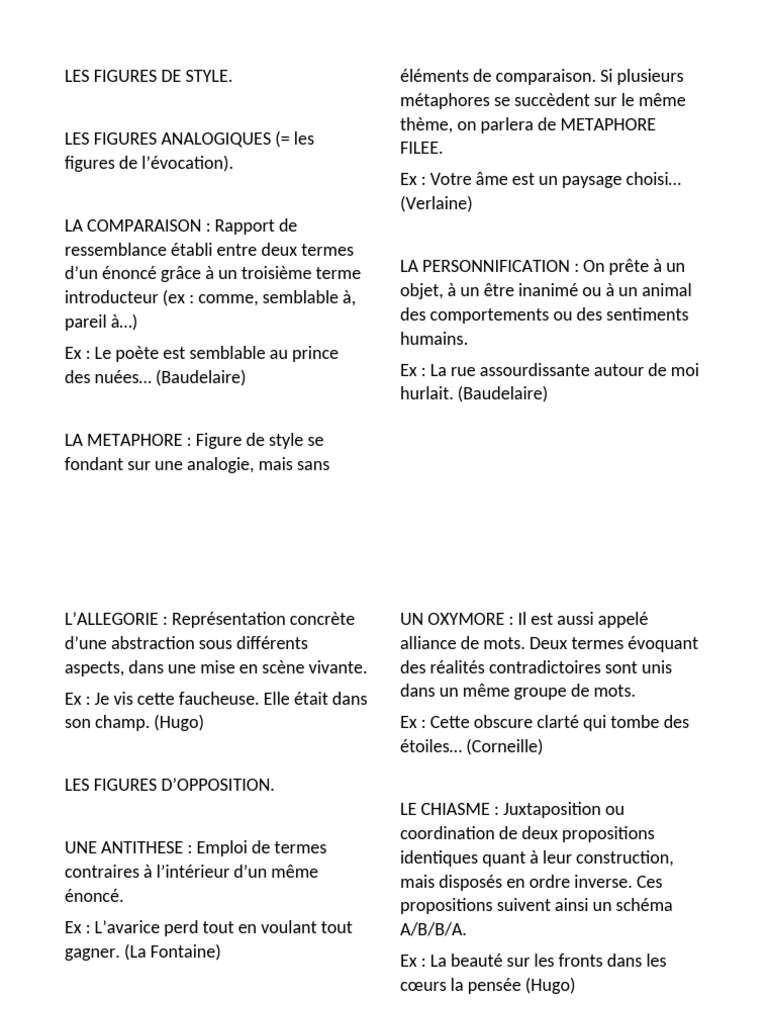 LES FIGURES DE STYLE | PDF