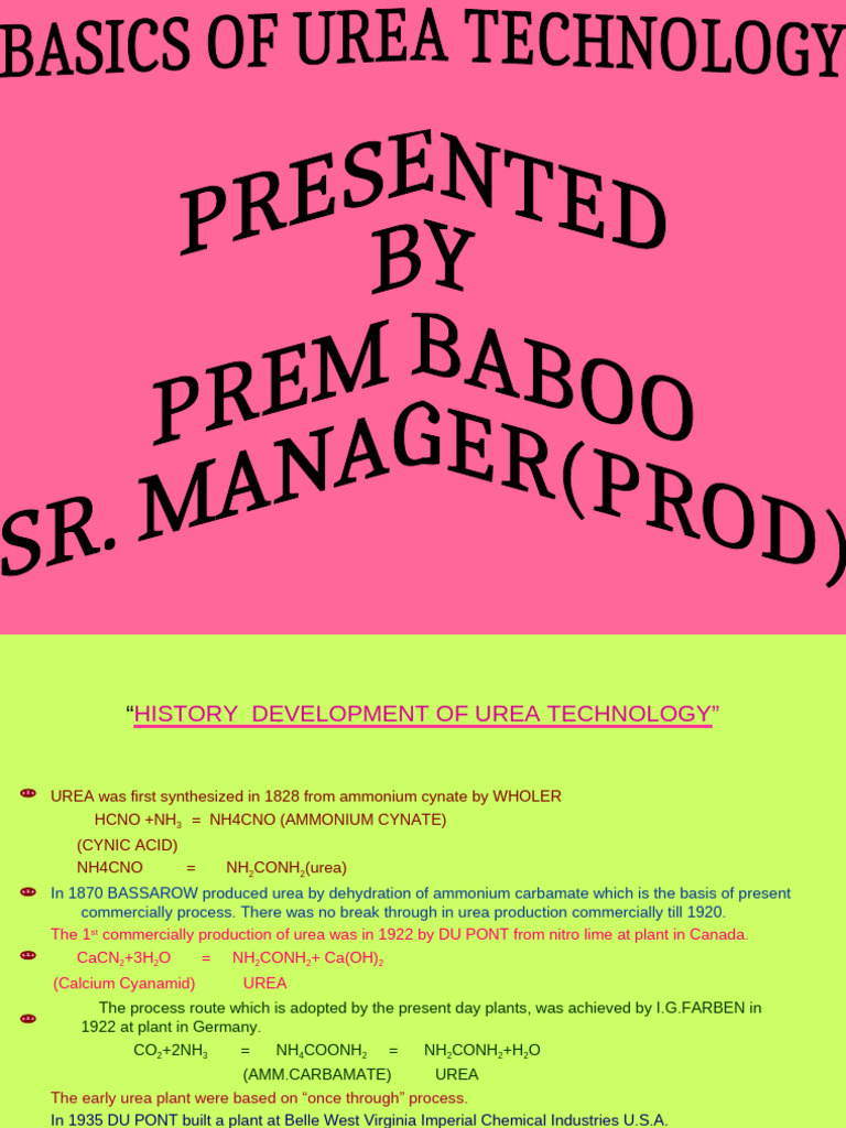 Basics of Urea Technology | PDF