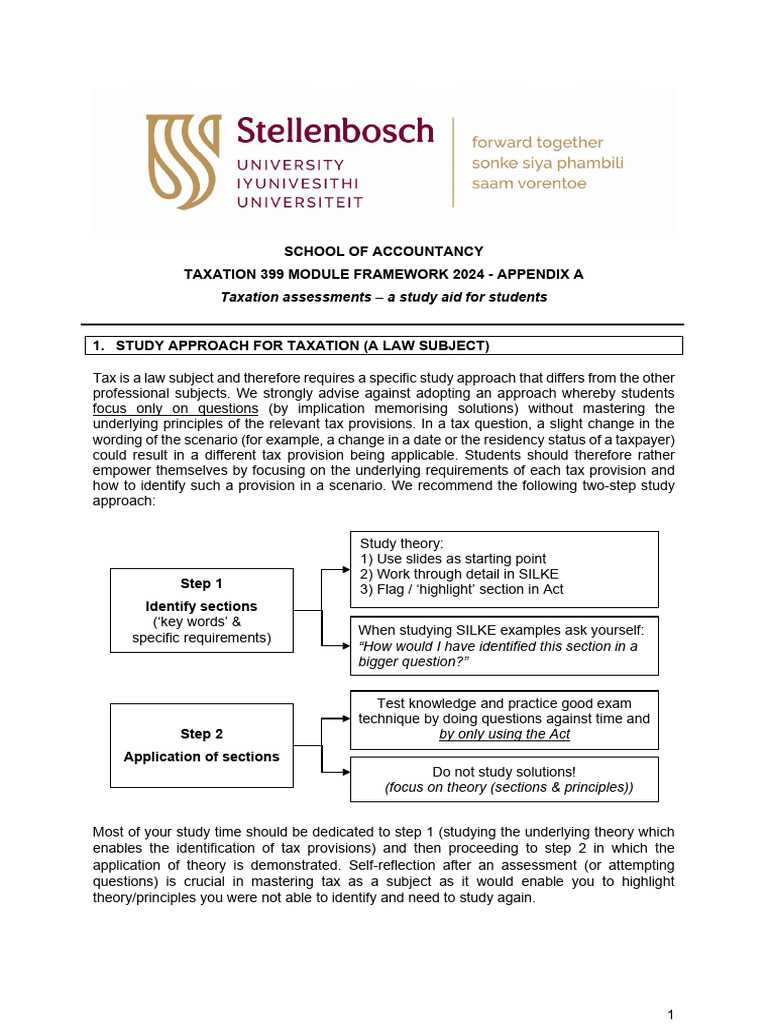 Taxation 399 Appendix A 2024 | PDF