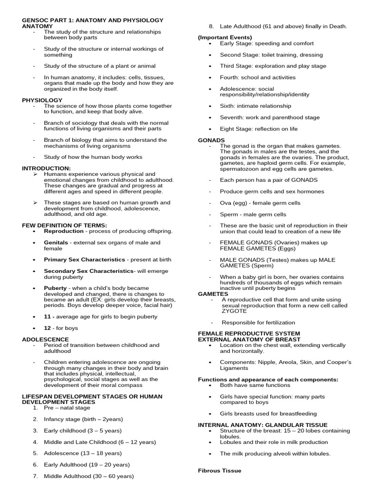 Gensoc Anaphy | PDF | Menstrual Cycle | Wellness