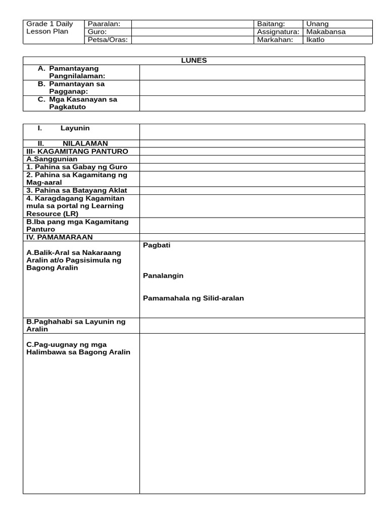Grade-1-Daily-Lesson-Plan-AP | PDF