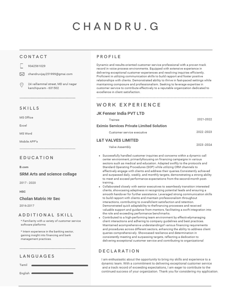 Chandru Resume | PDF