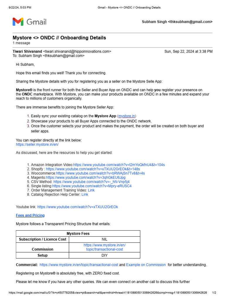 ONDC Registeration | PDF