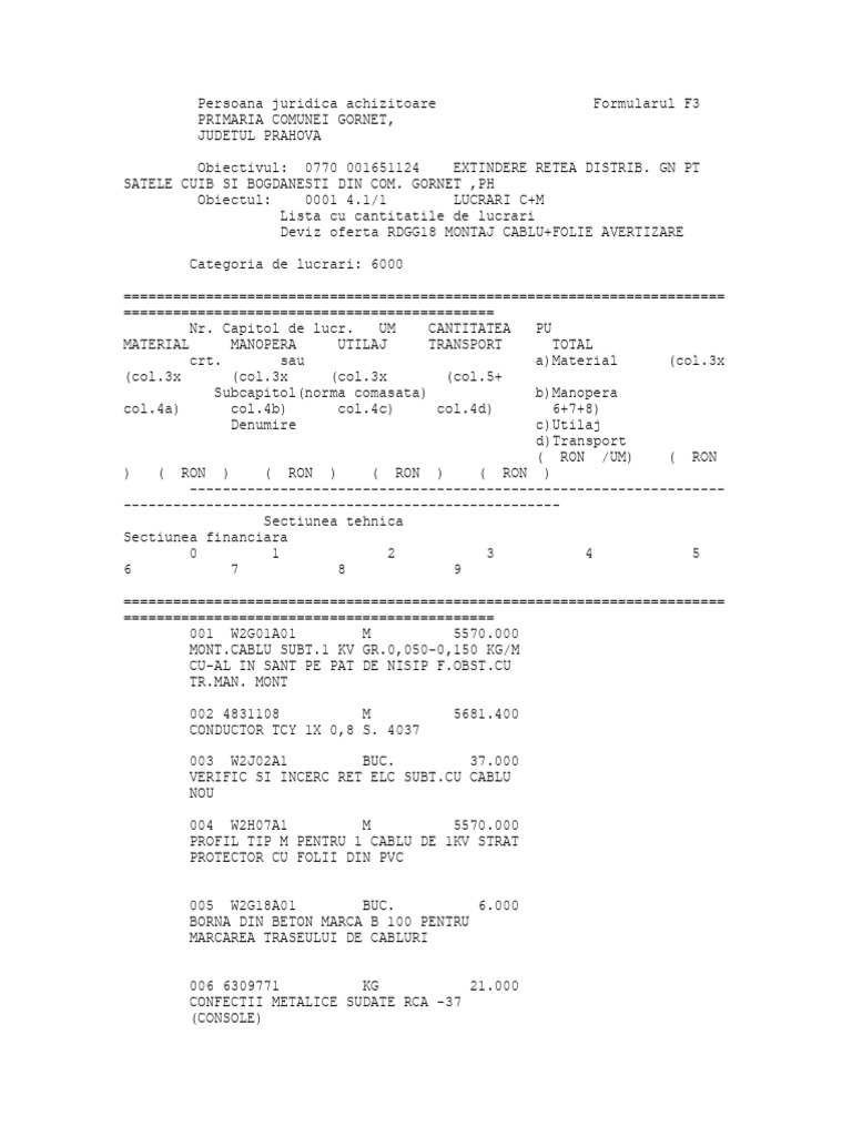 F3 Antemasuratoare | PDF