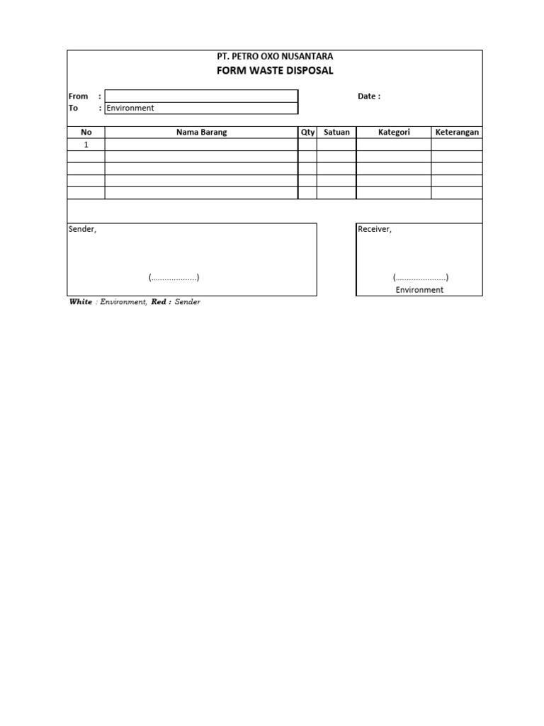 Form Disposal & Transfer Form (Kosong) - 1 | PDF