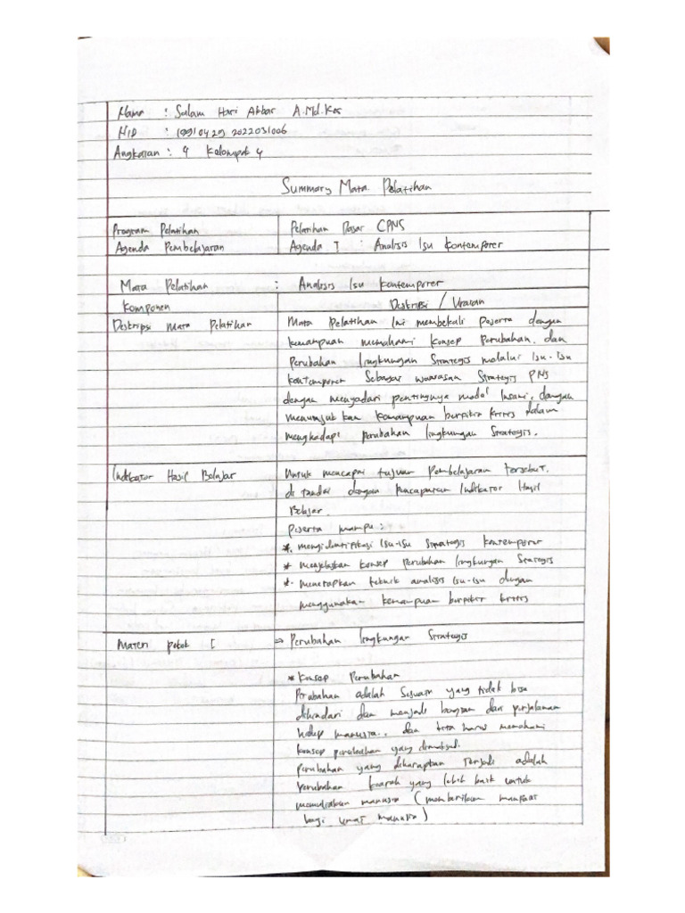 SALAM HARI AKBAR - Tugas Agenda I Analisis Isu Kontemporer | PDF