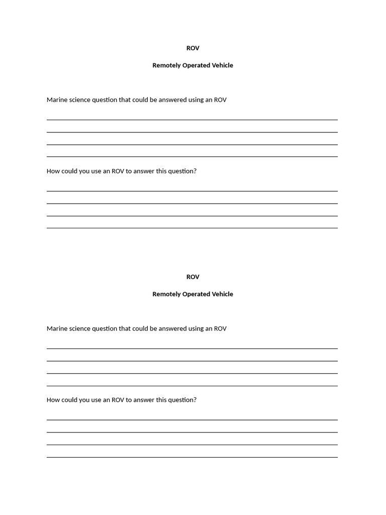 ROV Question | PDF