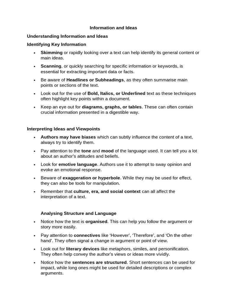 Reading IGCSE Understanding Factual Information | PDF