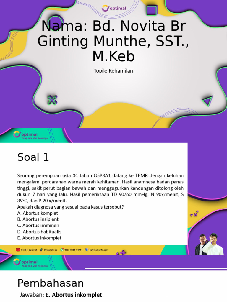 KEHAMILAN (Bd. Novita BR Ginting Munthe, SST., M.Keb) (02 Februari 2024) Bimbel Optimal | PDF