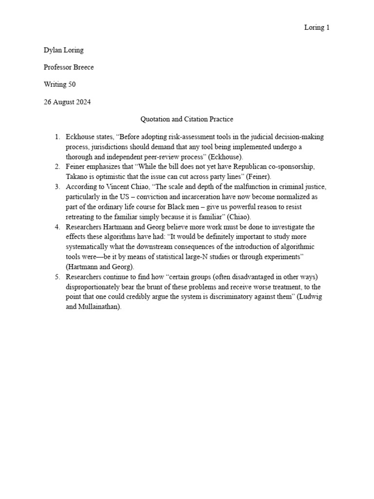 Quotation and Citation Practice | PDF
