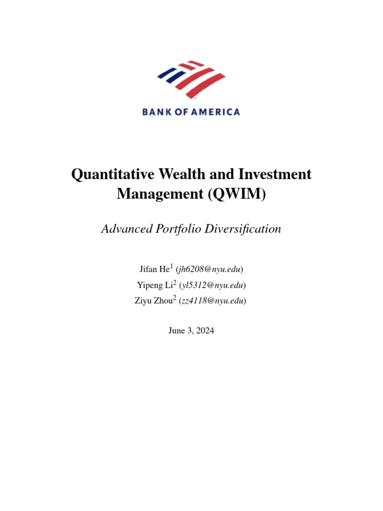 Advanced Portfolio Diversification | PDF