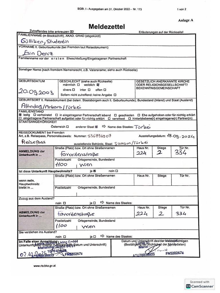 Meldezettel Verbessert | PDF