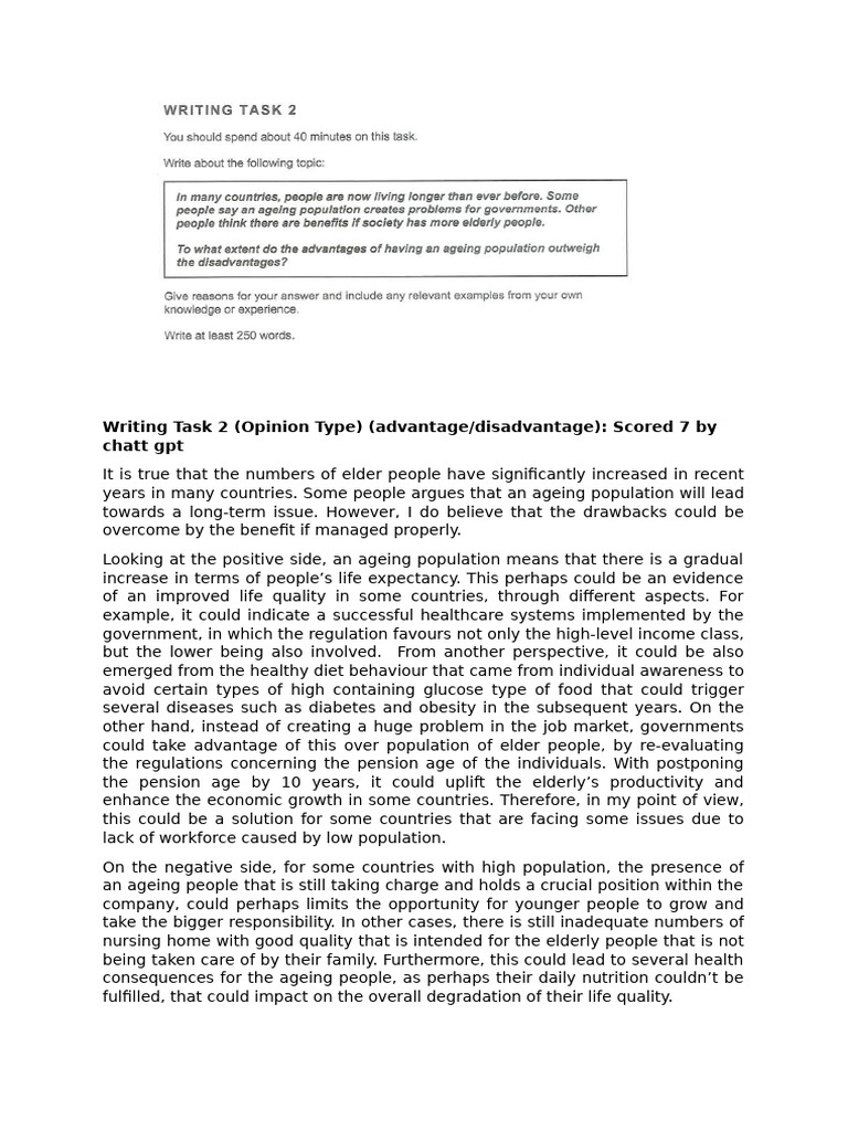 Writing Task 2 (Ageing Population) Opinion Led | PDF