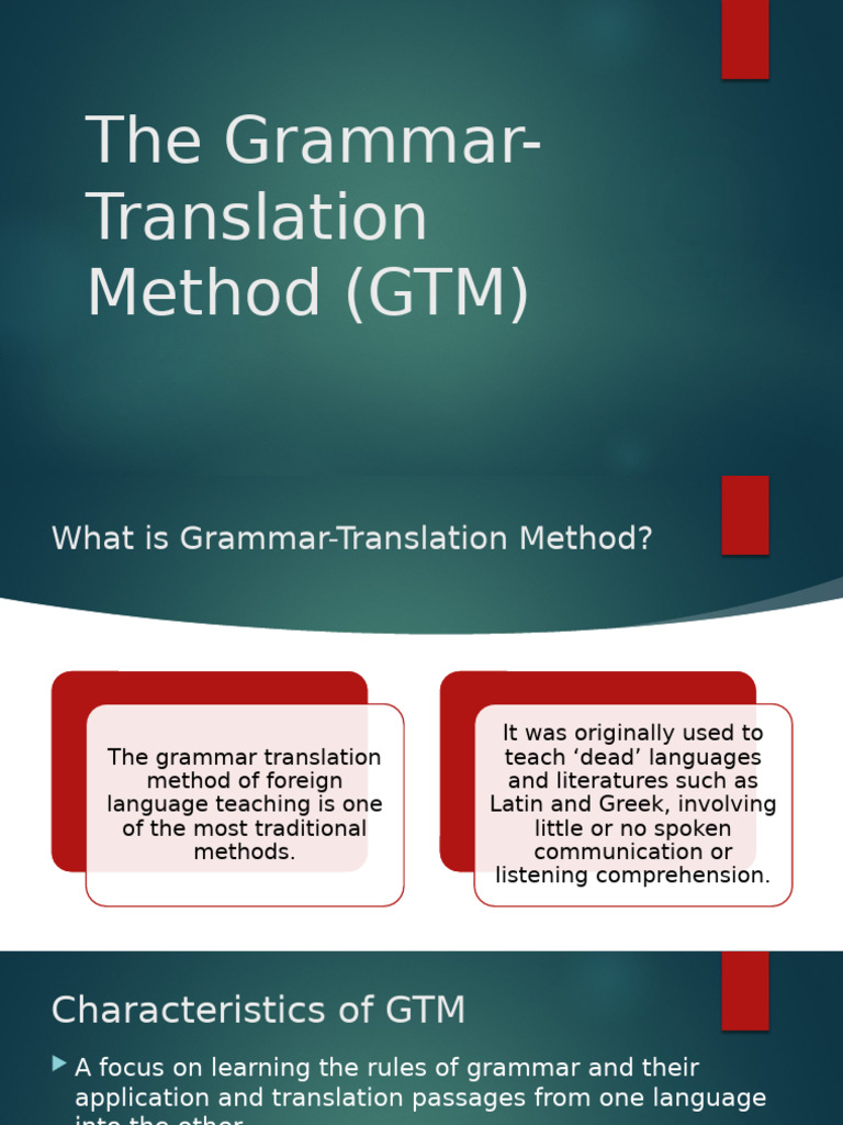 The Grammar Translation Method | PDF