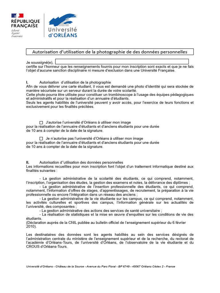 2024 - DEVE - Autorisation D'utilisation Données Et Photos | PDF