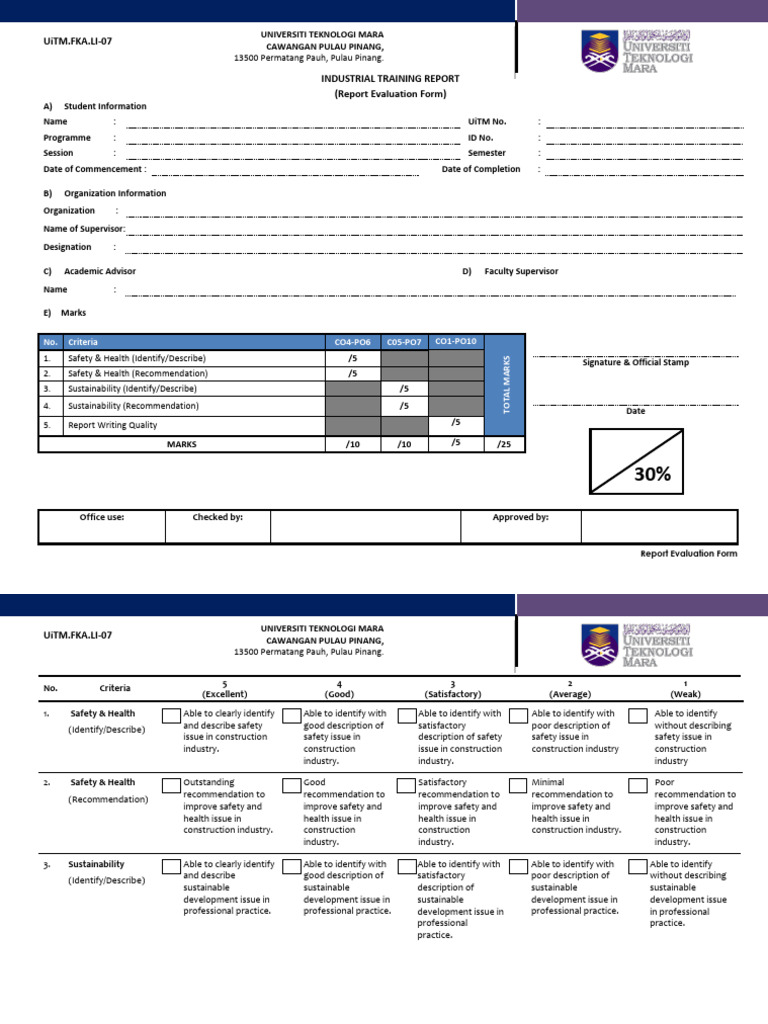Report Rubric Pdf