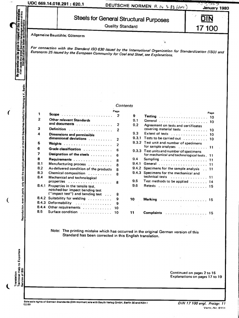 DIN 17100 Ed Gen 1980 | PDF