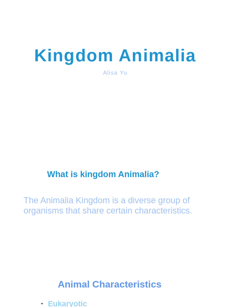 Kingdom Animalia Alisa PPT Notes | PDF