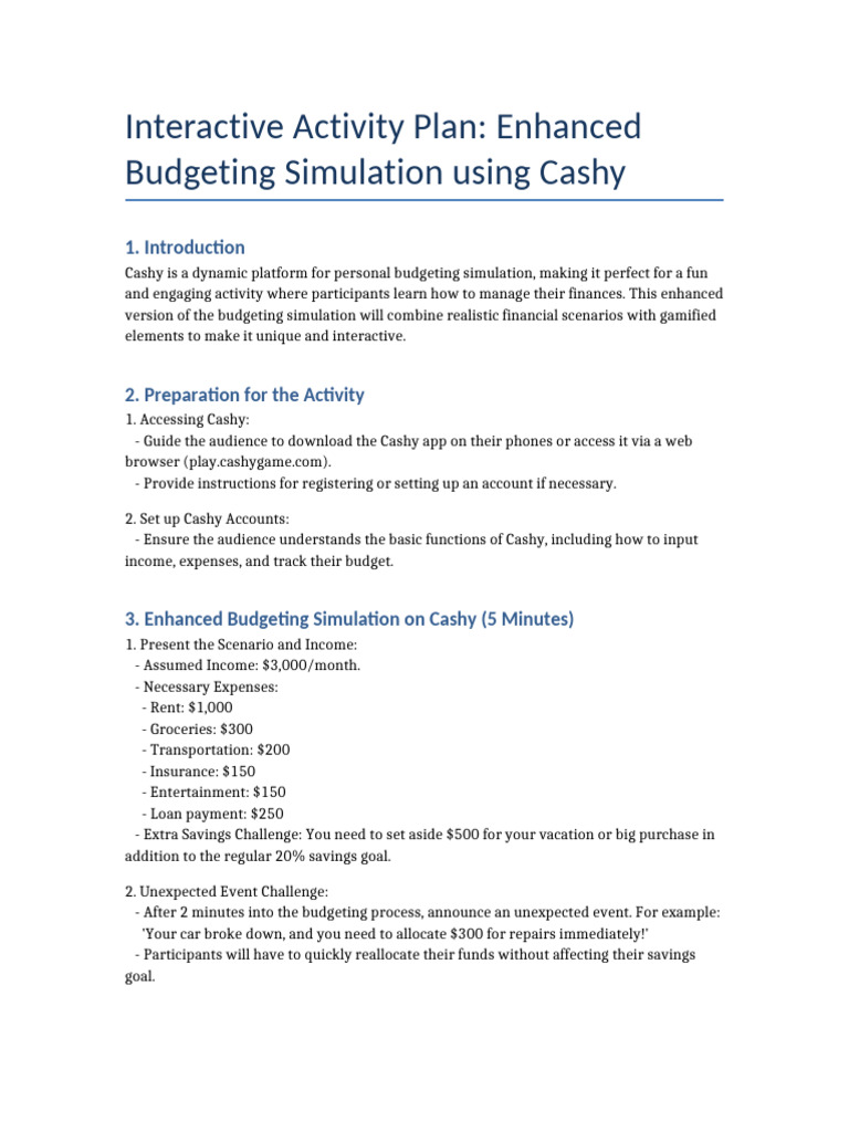 Budgeting_Simulation_Activity_Plan | PDF
