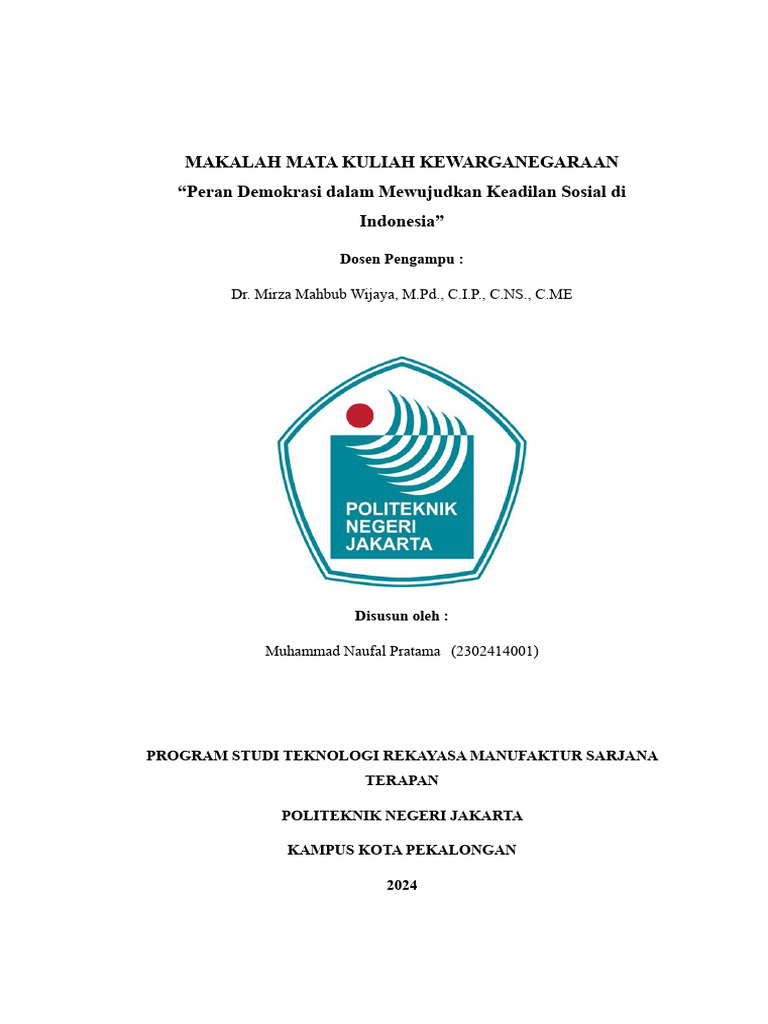 Makalah Mata Kuliah Kewarganegaraan | PDF