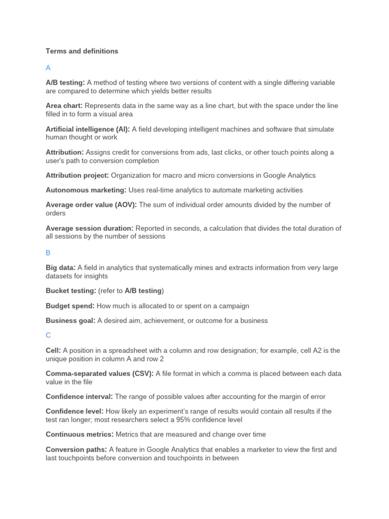 Digital Marketing - Glossary | PDF