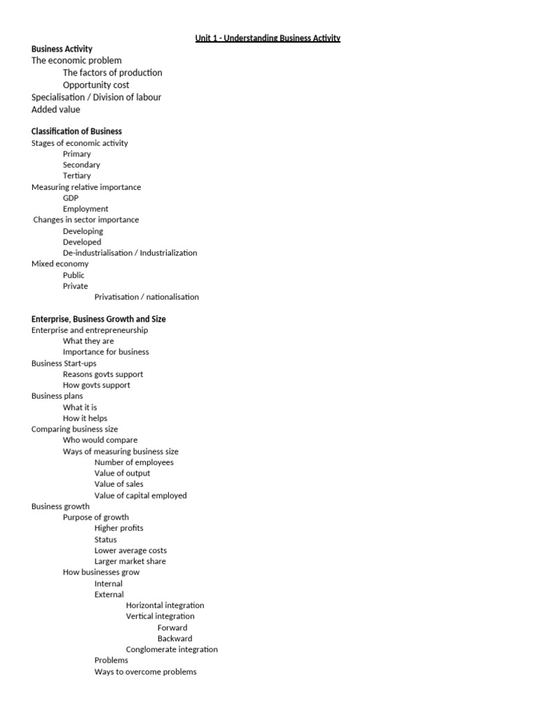 Unit 1 Key Points | PDF