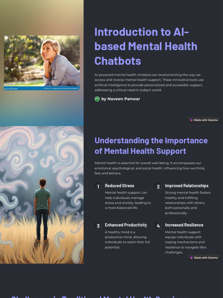 Introduction To AI Based Mental Health Chatbots | PDF