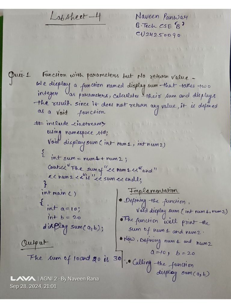 C++ Labsheet - 4 | PDF