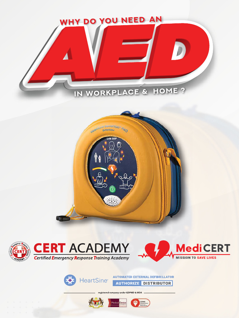 AED Brochure - CERT Academy & MediCERT Supplies | PDF