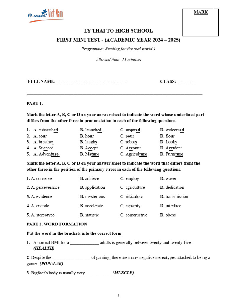 Reading For The Real World 1 | PDF