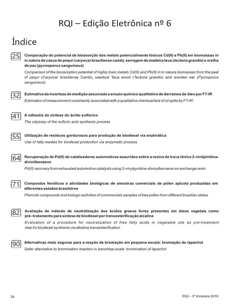 RQI 748 Indice de Artigos RQI Edicao Eletronica No 6 | PDF
