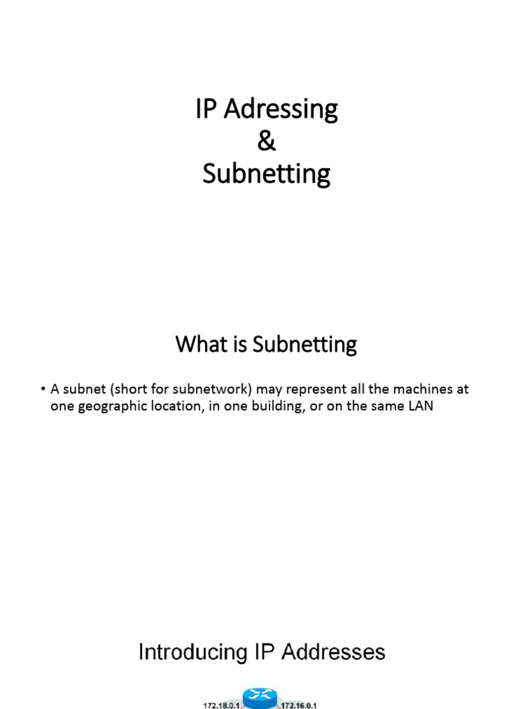 Ip Adressing Subnetting | PDF