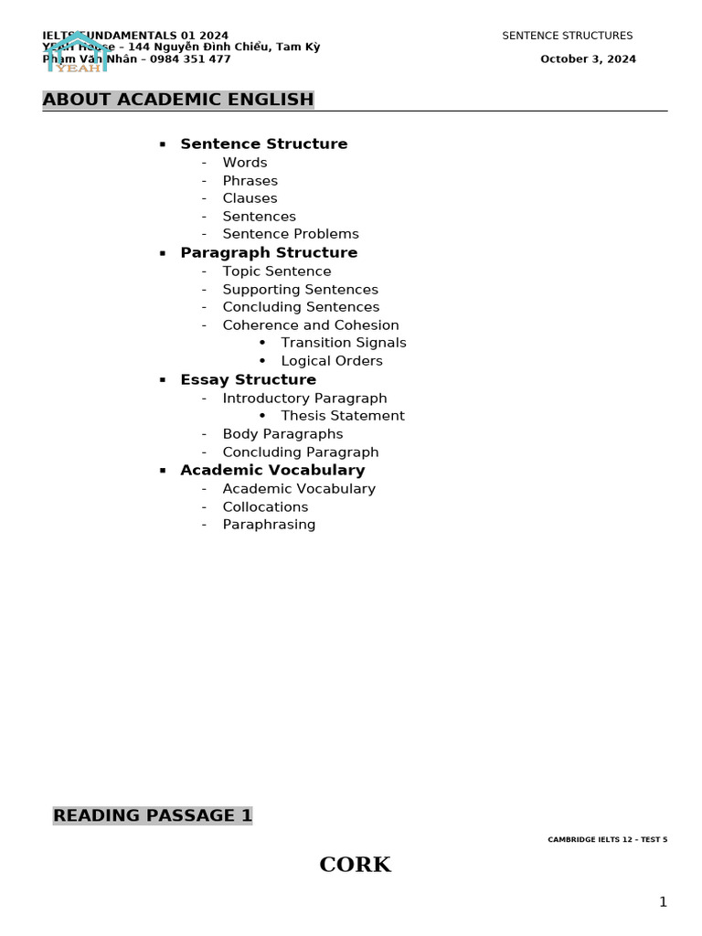 Sentence Structures Lam | PDF