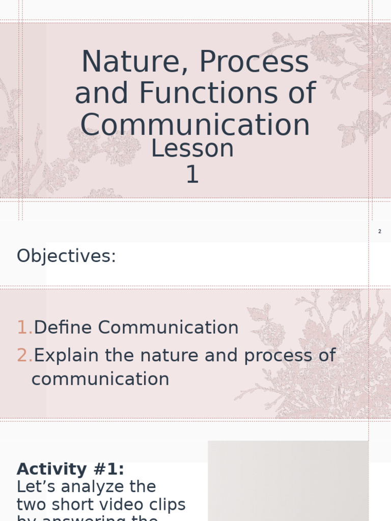 Nature, Process and Functions of Communication | PDF