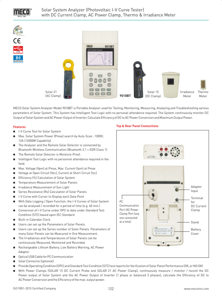 Solar System Analyzer Photovoltaic IV Curve Tester With DC Current ...