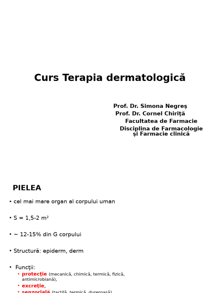Curs 13. Terapia dermatologica | PDF