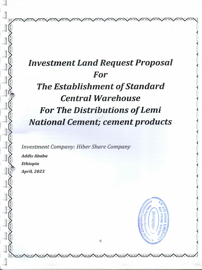Investment Land Request Proposal For The Estabilshment of Standared | PDF