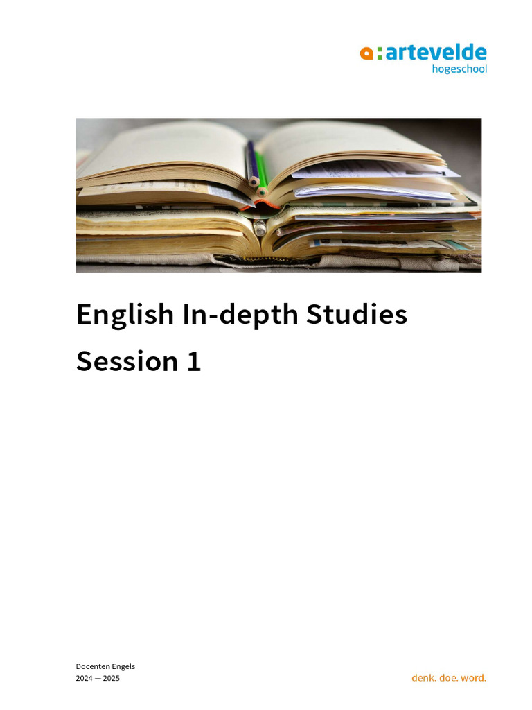 Syllabus session 1 English In-depth Studies (1) | PDF