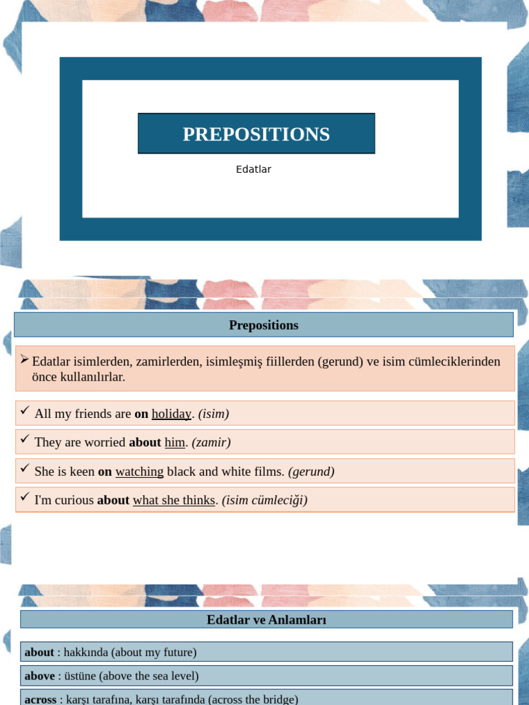 Prepositions Part 1 | PDF