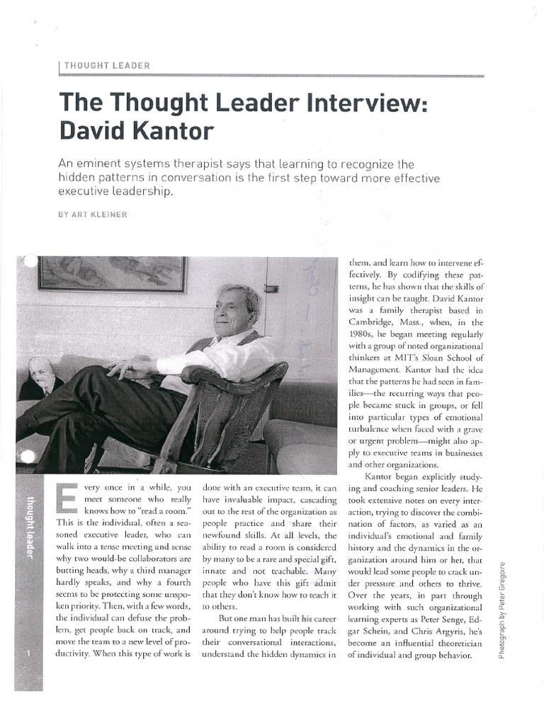 2 The Thought Leader Interview David Kantor | PDF