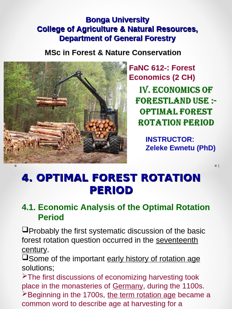 Optimal Forest Rotation | PDF