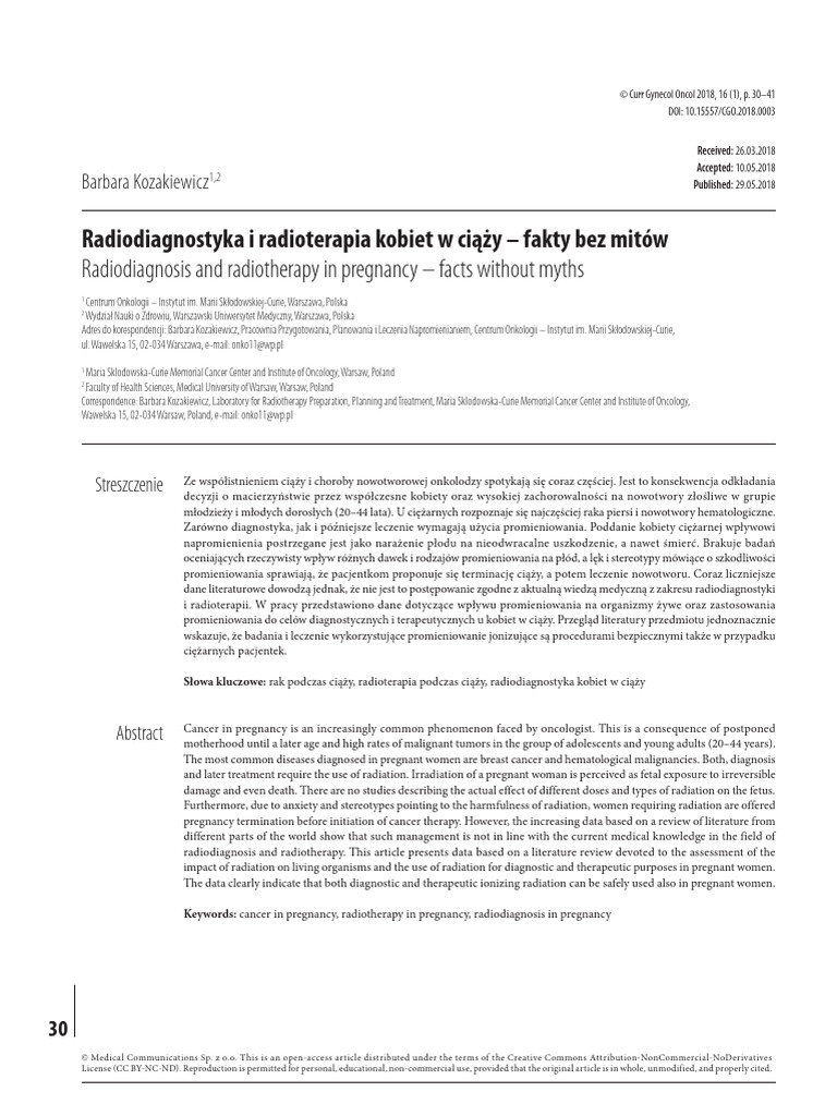 Radiodiagnostyka I Radioterapia Kob | PDF