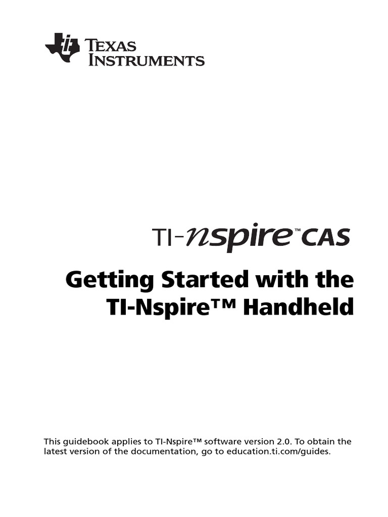 TI-NSpireCAS_GettingStarted_EN | PDF