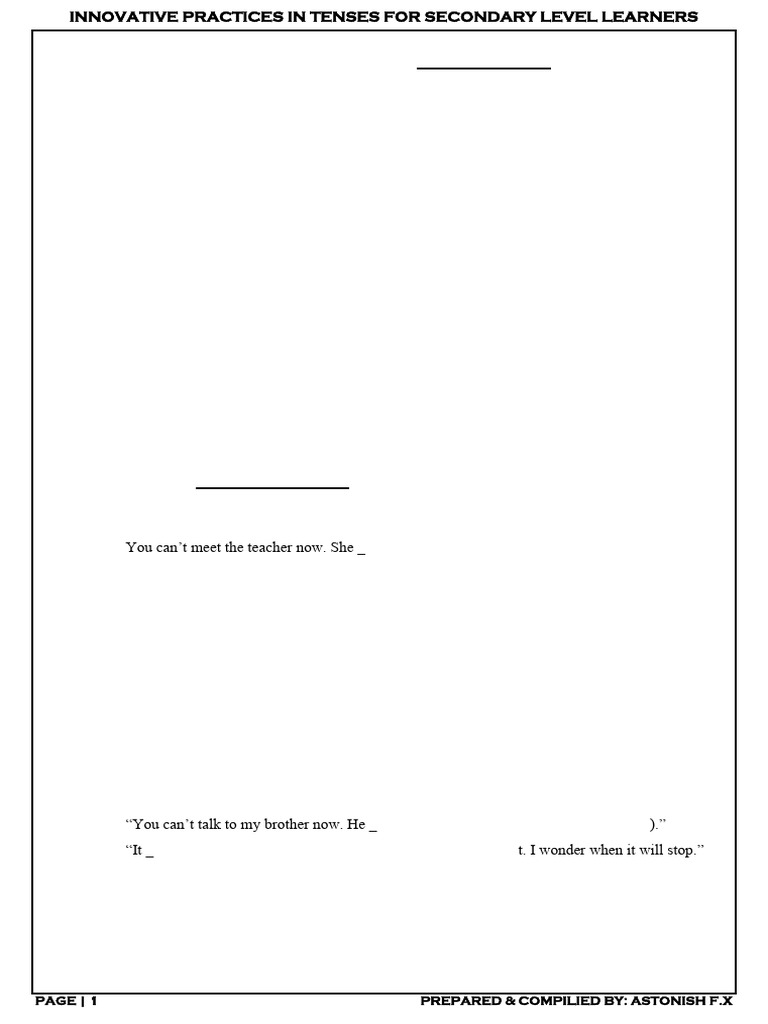 Tenses Practice Worksheet | PDF