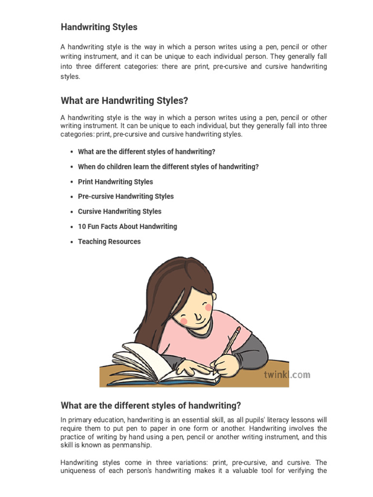 Different Styles of Handwriting - Handwriting Examples | PDF | Writing ...