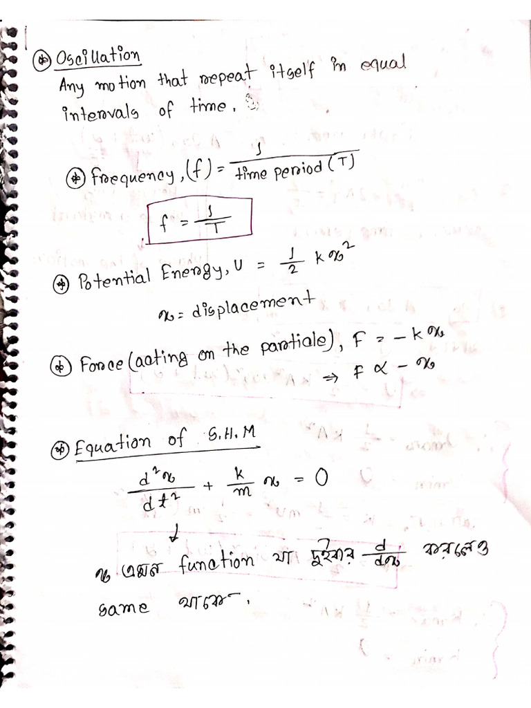 Phy SHRT Note @oscillation | PDF