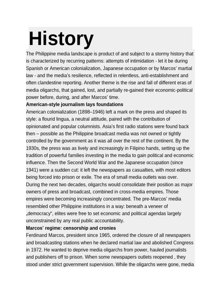 History of Mass Media | PDF