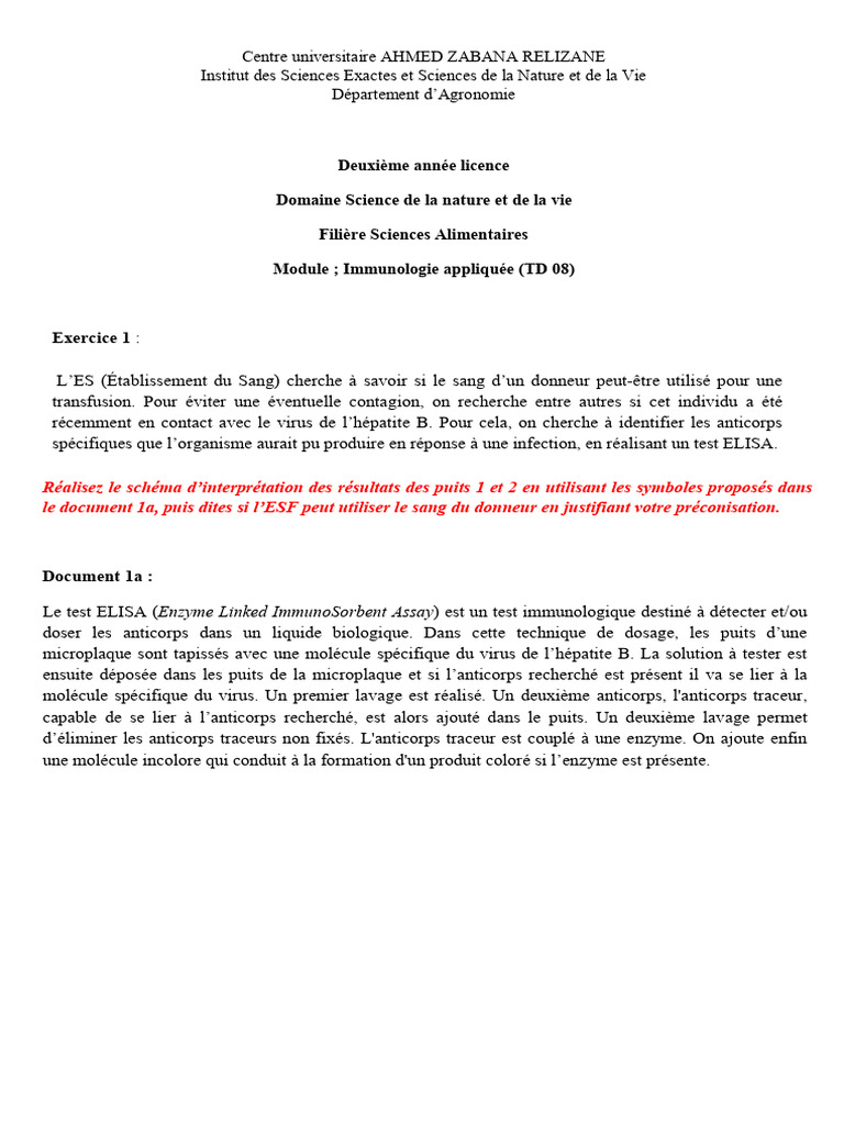 TD8 Immunologie | PDF